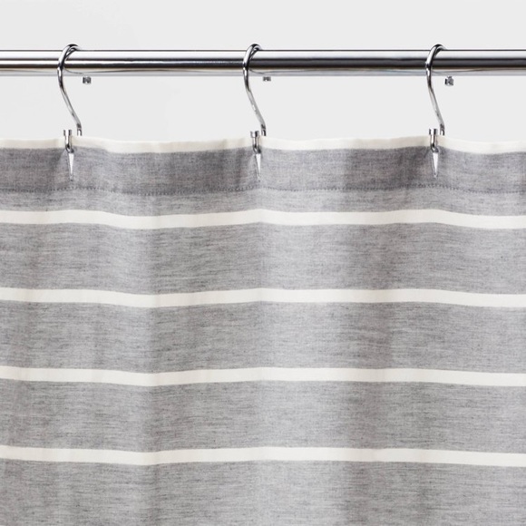 Threshold | Bath | Nwt Threshold Stripe Shower Curtain Radiant Gray ...